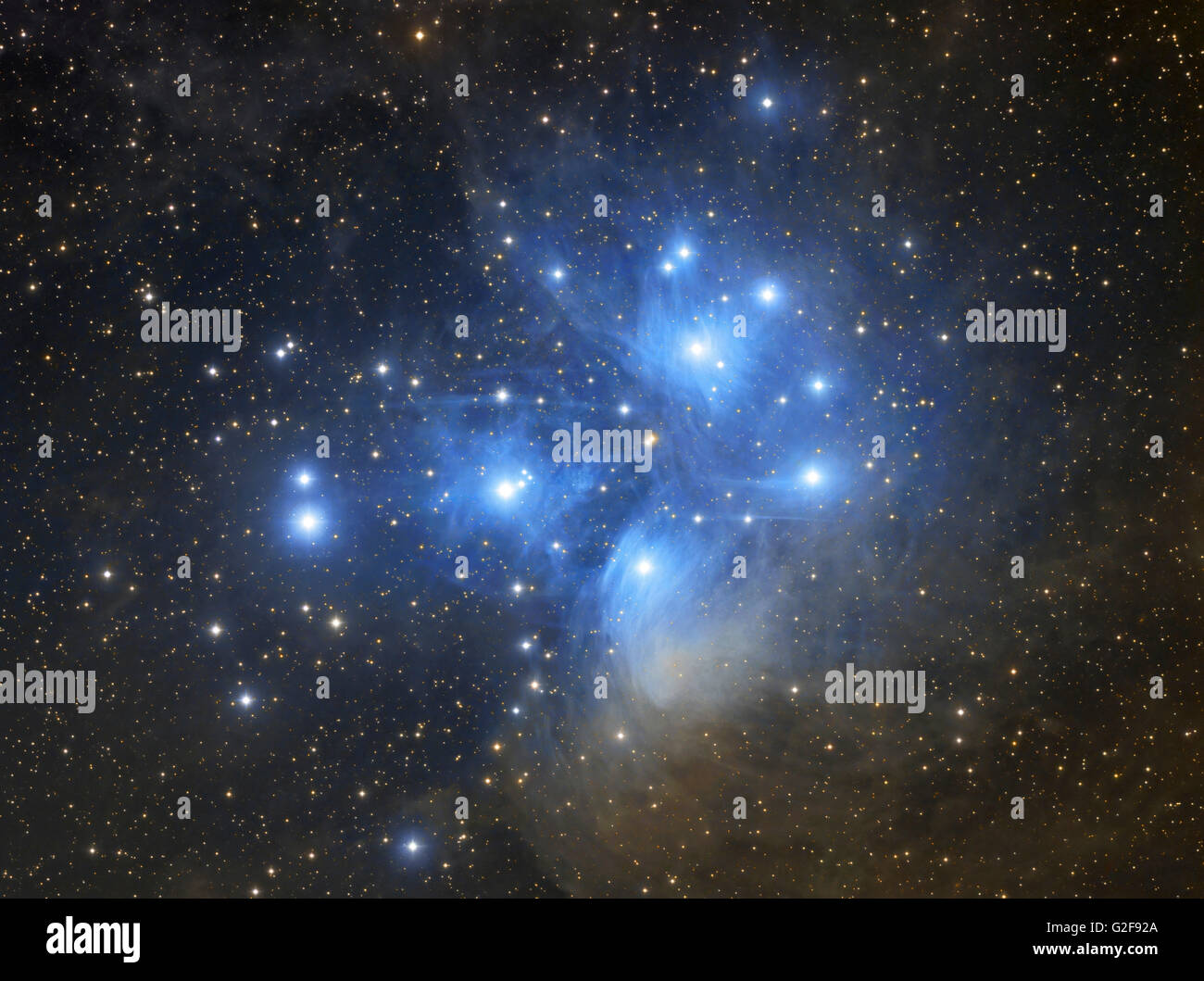 Die Plejaden (Messier 45) öffnen Sternhaufen im Sternbild Stier Stockfotografie - Alamy