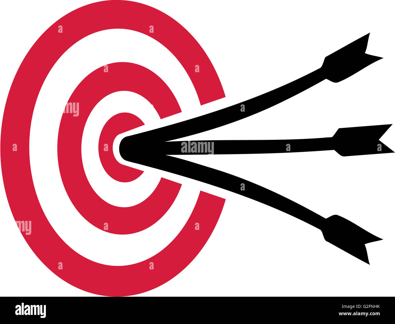 Zielscheibe mit Pfeilen Stockfotografie - Alamy