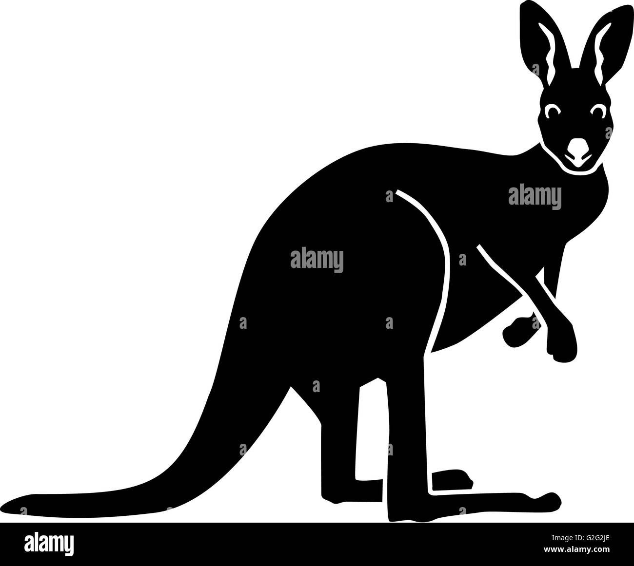 Känguru logo Schwarzweiß-Stockfotos und -bilder - Alamy