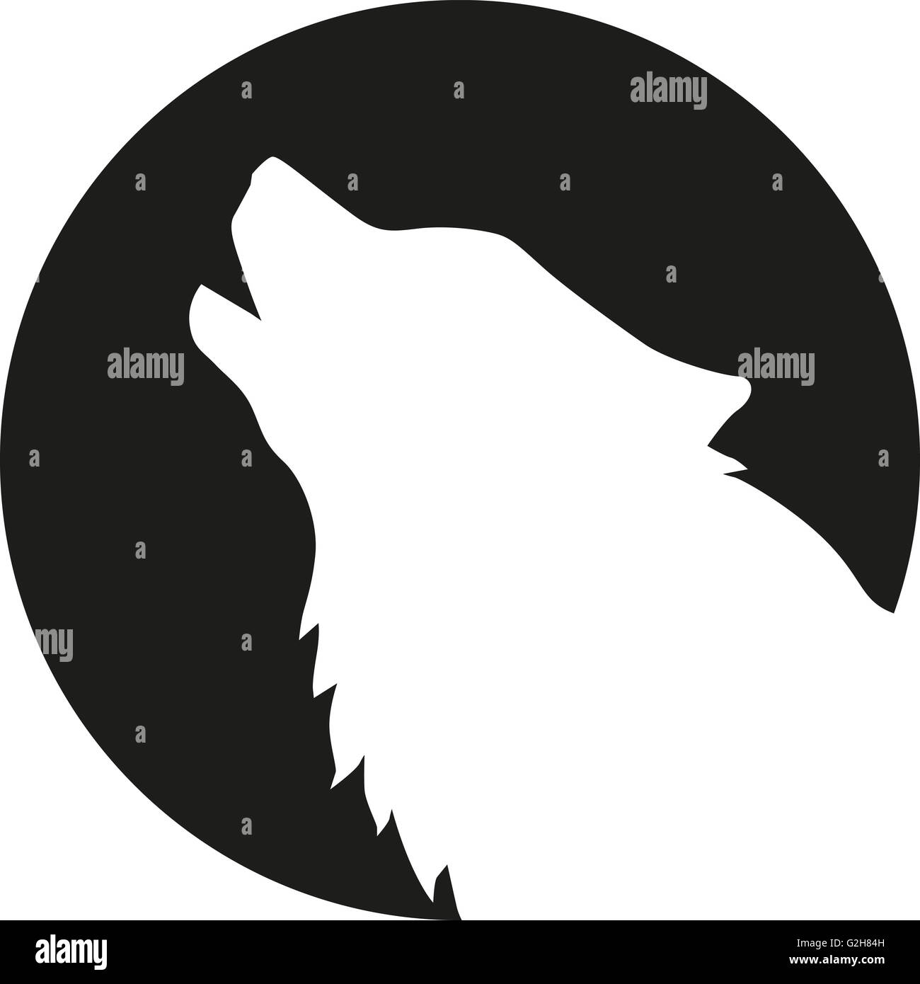 Wolf, Kopf heulen vor dem Mond Stockfotografie - Alamy