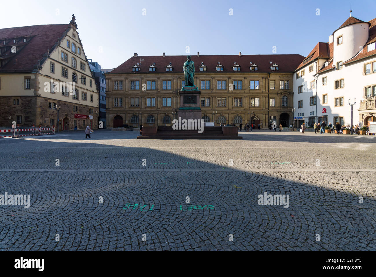 Schillerplatz - Platz in der Altstadt. Stuttgart ist die Hauptstadt und ...