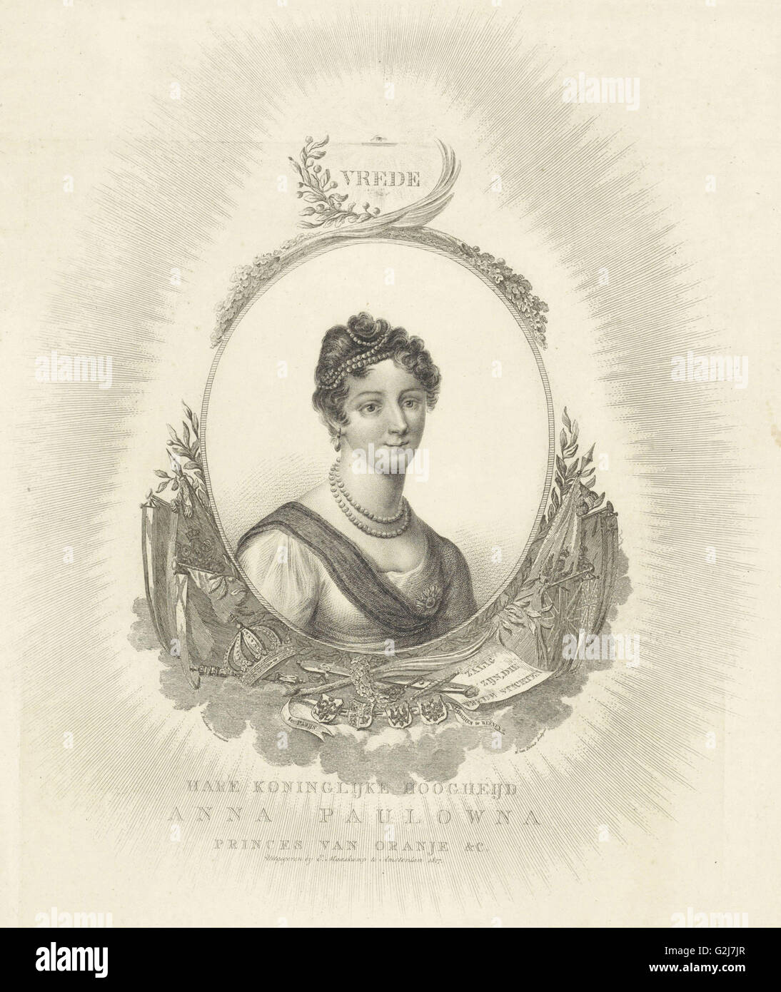 Porträt von Anna Pavlovna Romanowa, Willem van Senus, Evert Maaskamp ...