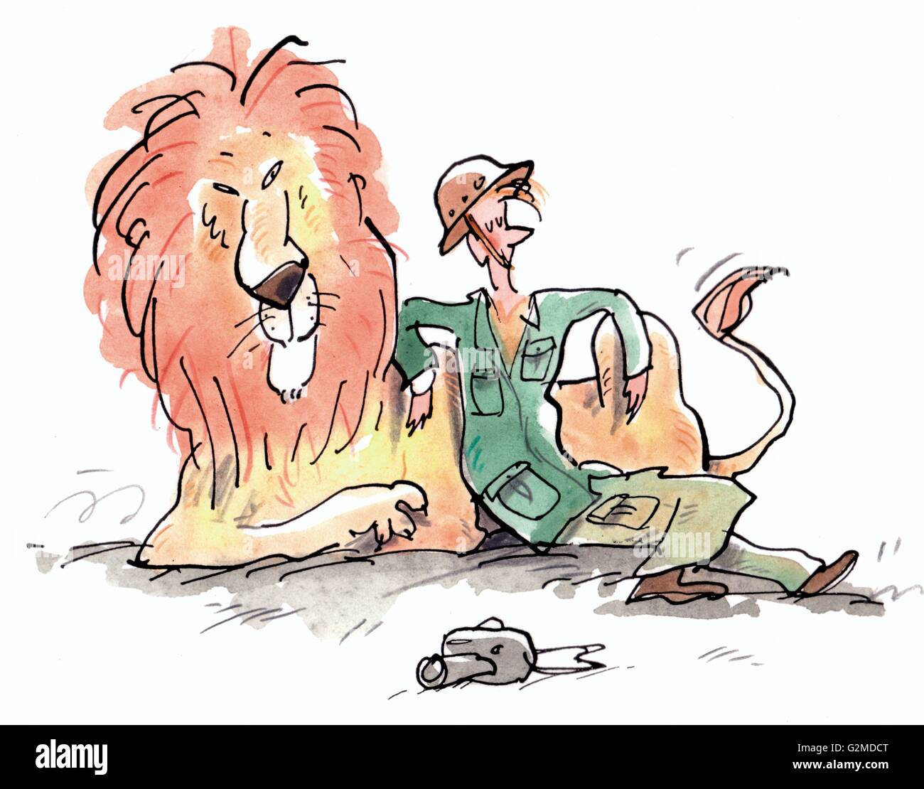 Man with lion Ausgeschnittene Stockfotos und -bilder - Alamy