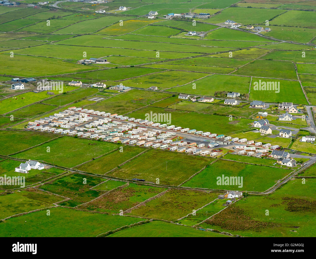 Luftbild, Mobilheim, Wohnungen, Liscannor Campingplatz, Wohncontainer ...
