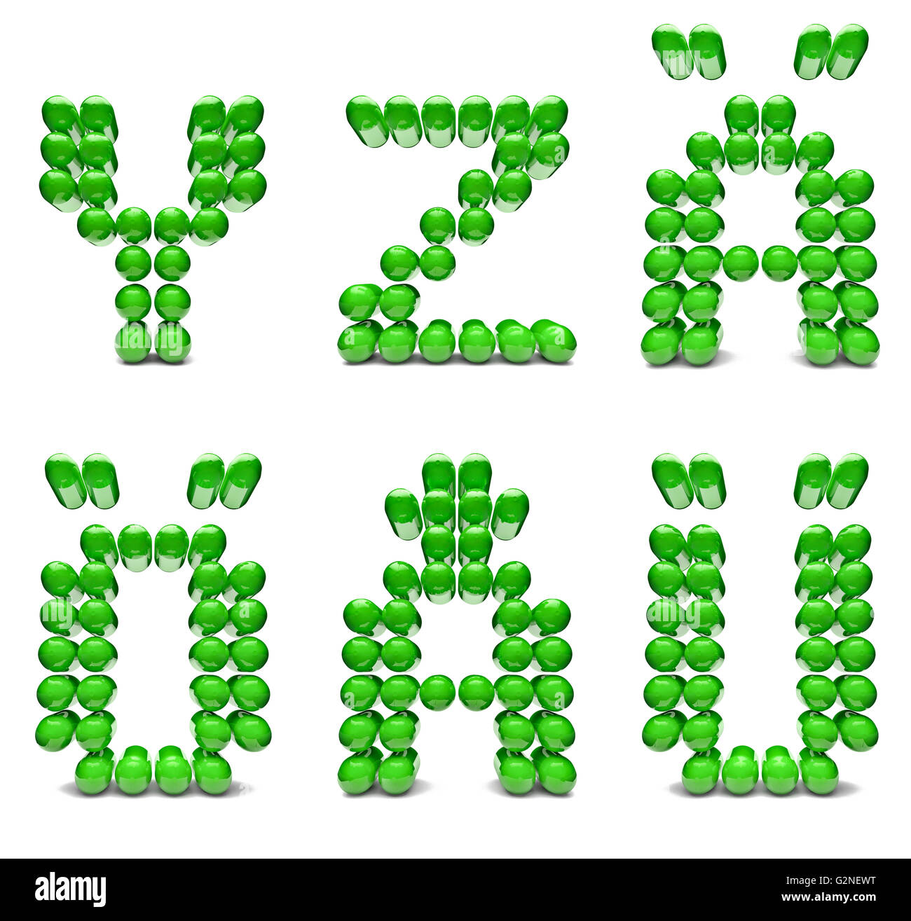 3D-Darstellung der dot matrix Alphabet Stockfotografie - Alamy