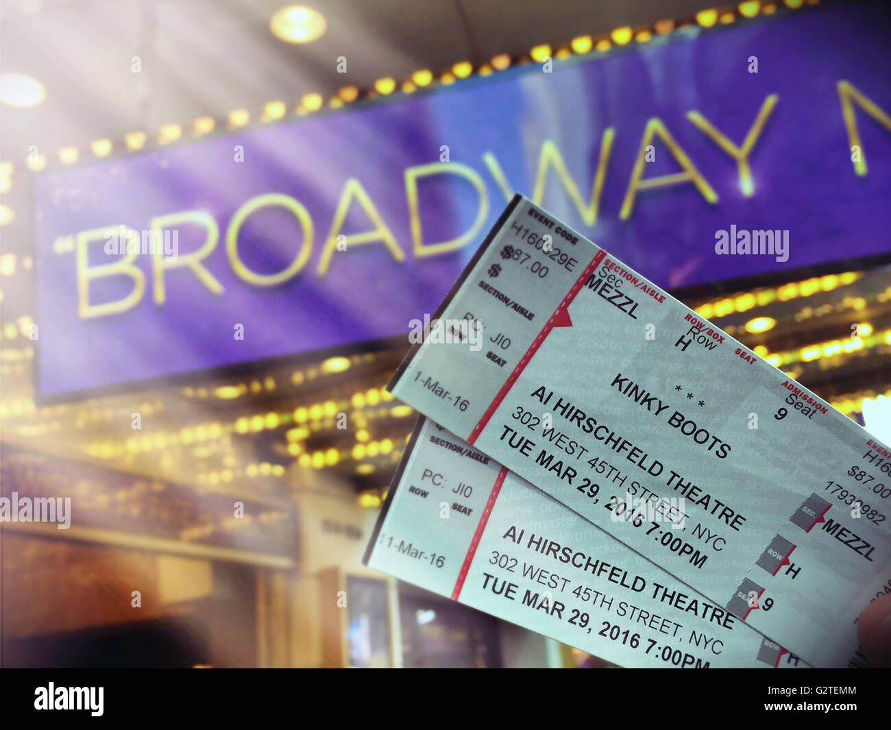 Zwei tickets für broadway -Fotos und -Bildmaterial in hoher Auflösung ...