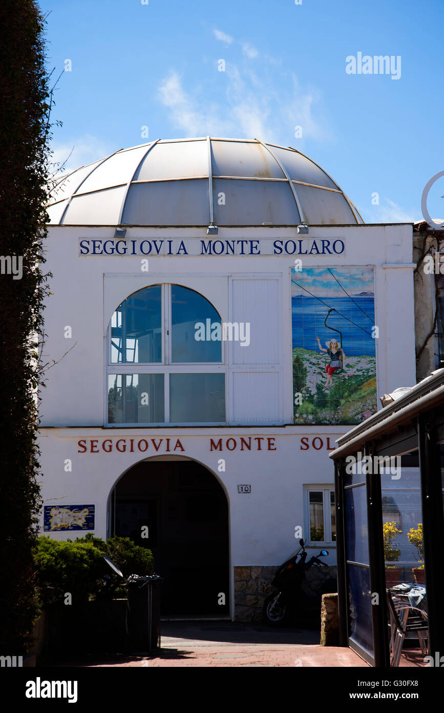Sessellift Station für Reise der Monte Solara in Anacapri auf der Insel ...