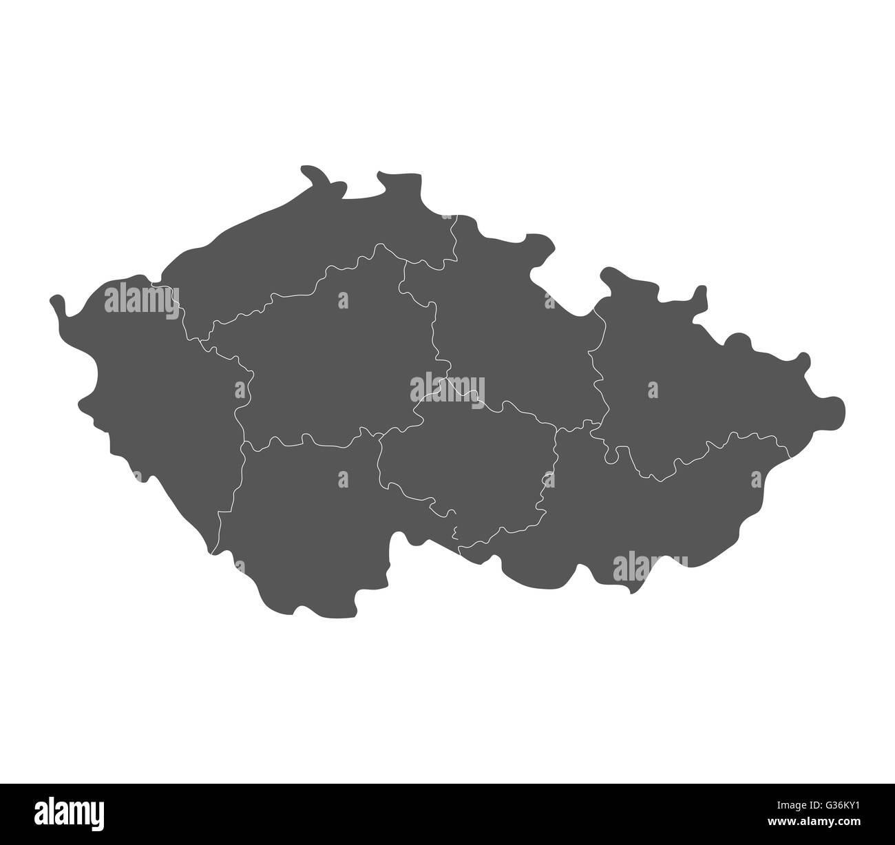 Karte von Tschechien mit Regionen Stockfotografie - Alamy