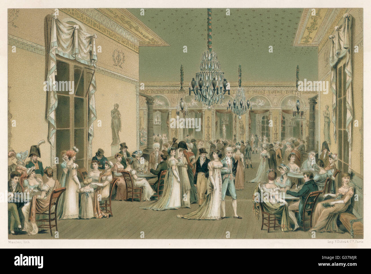 Modische Parisern und Parisiennes in der Grand Salon de Frascati, Paris ...