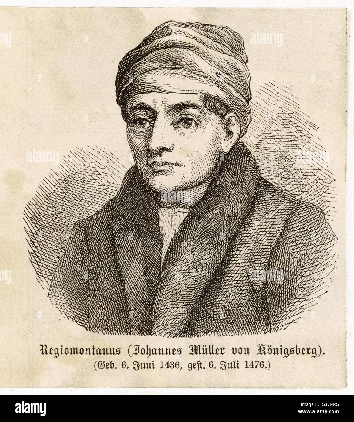 Regiomontanus (Johann Müller Von Königsberg) deutscher Mathematiker und ...