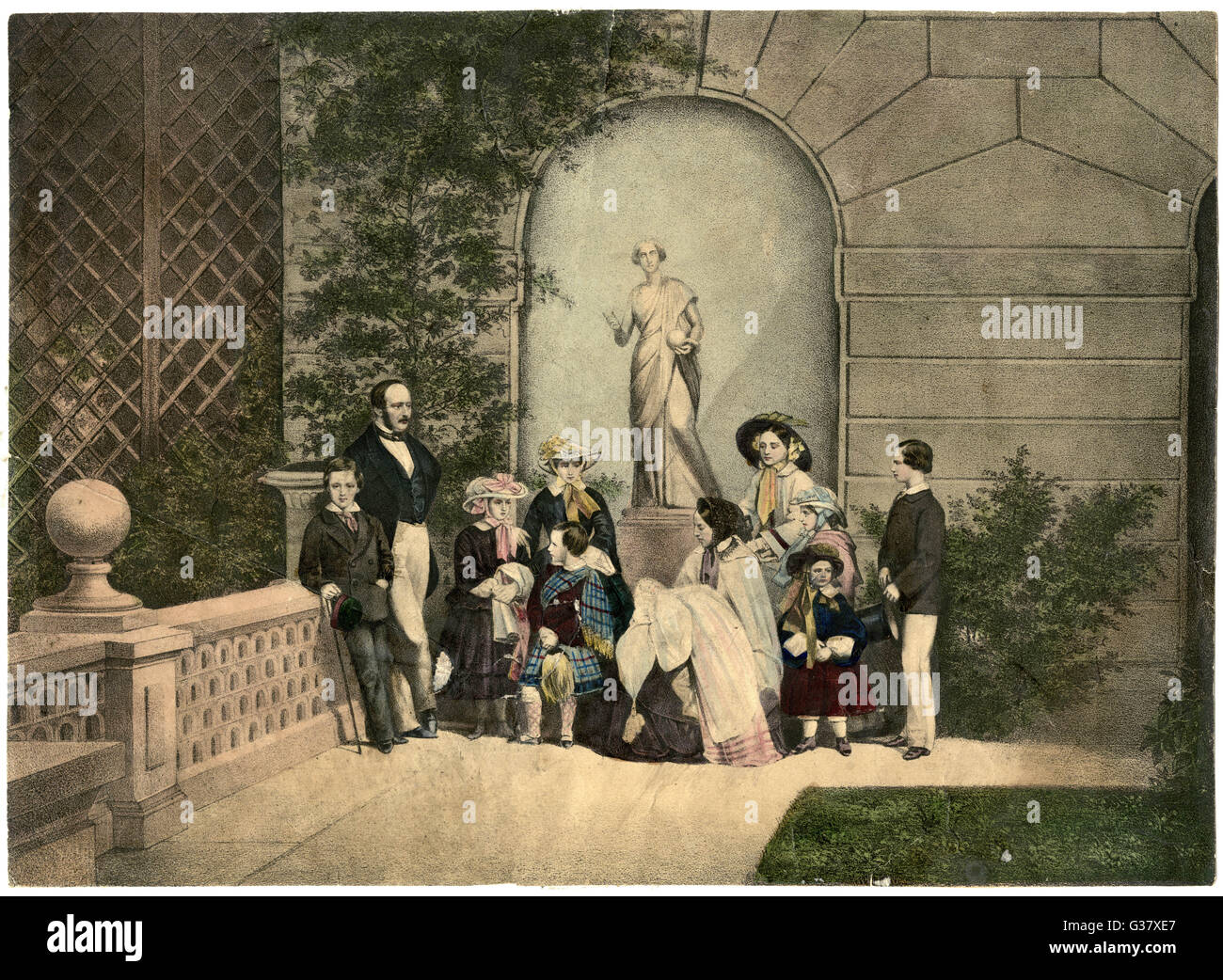 Königin Victoria und Prinz Albert, mit ihren 9 Kindern bei Osborne ...