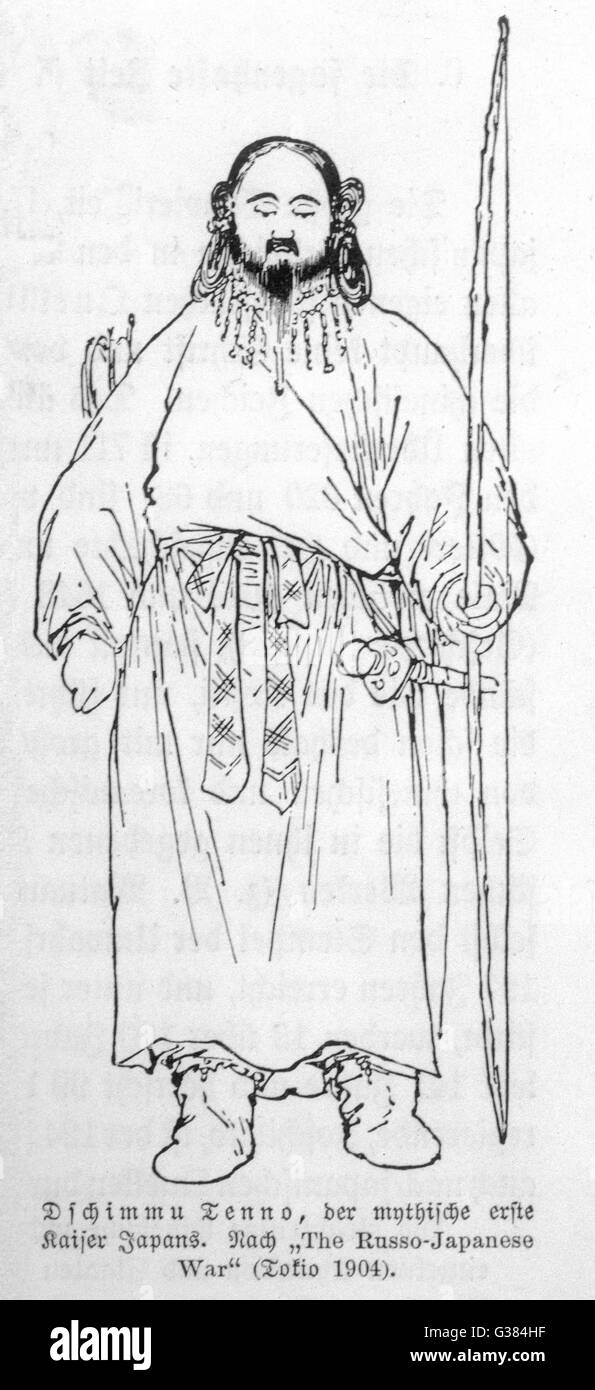 JIMMU TENNO erste Kaiser von Japan im legendären Datum: 660-585 BC ...