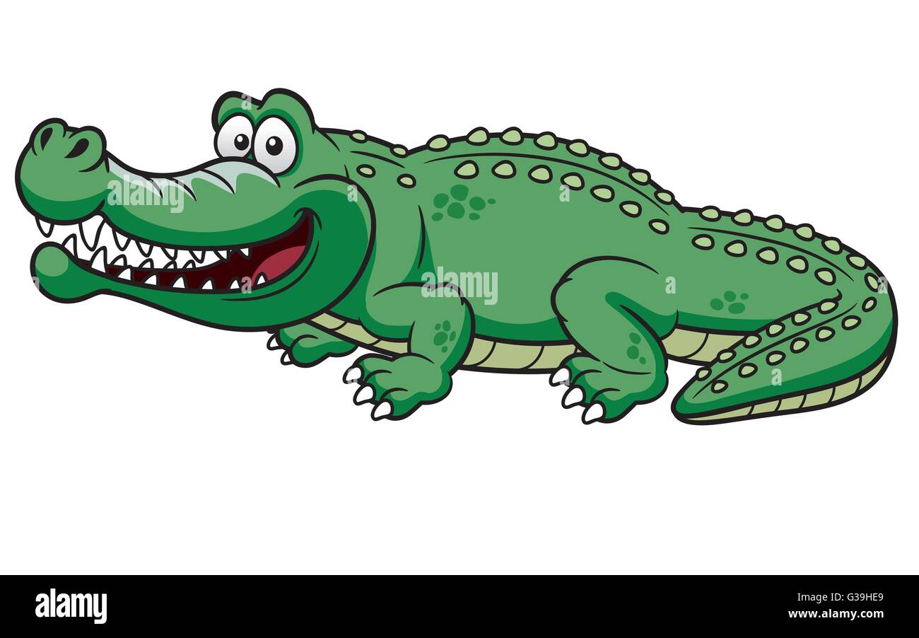 Vektor-Illustration von Cartoon-Krokodil Stock-Vektorgrafik - Alamy