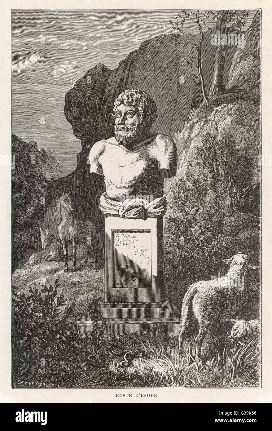 Griechische Schriftsteller AESOP Fabeln wie dargestellt durch eine ...