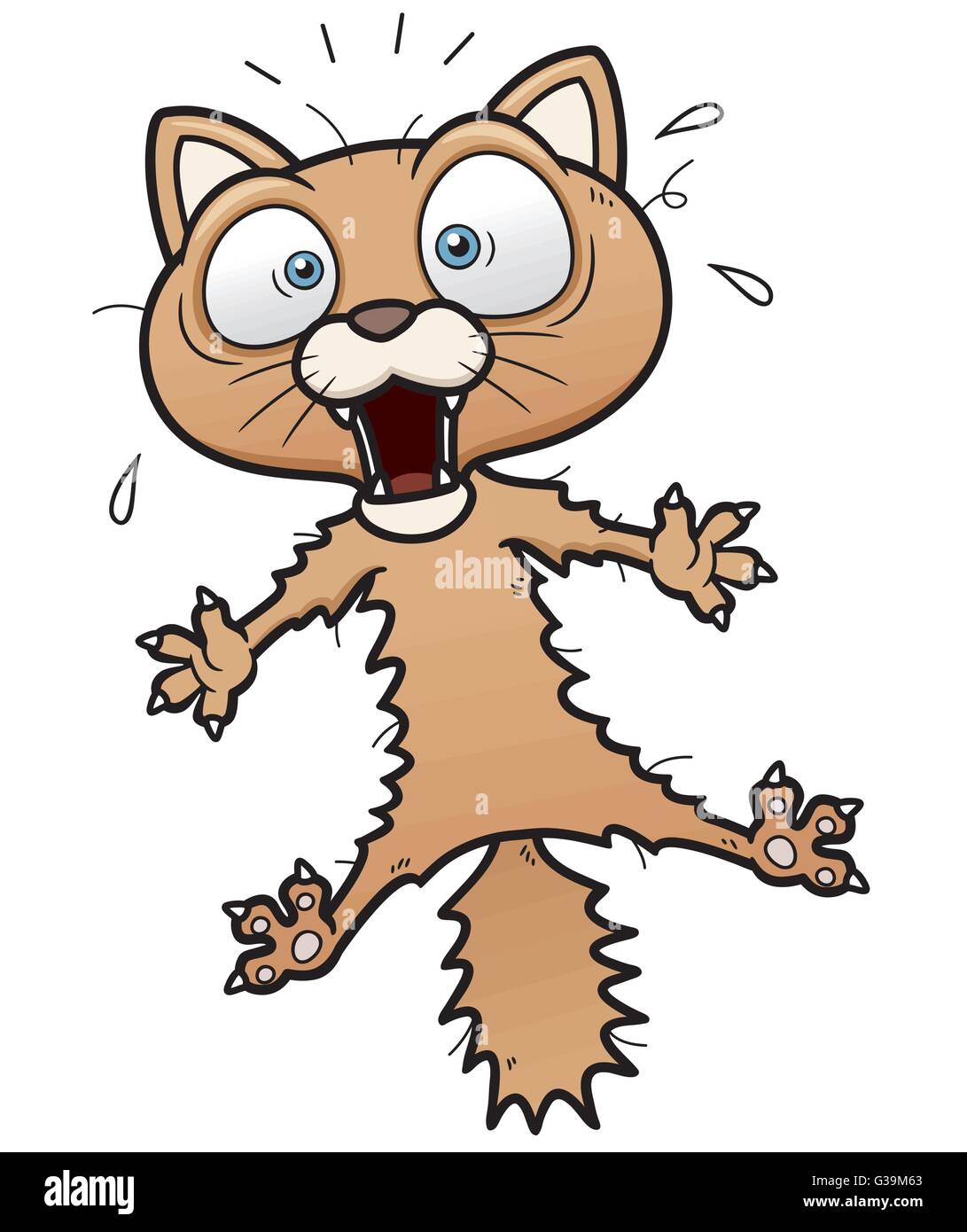 Vektor-Illustration von Cartoon-Katze Angst Stock-Vektorgrafik - Alamy