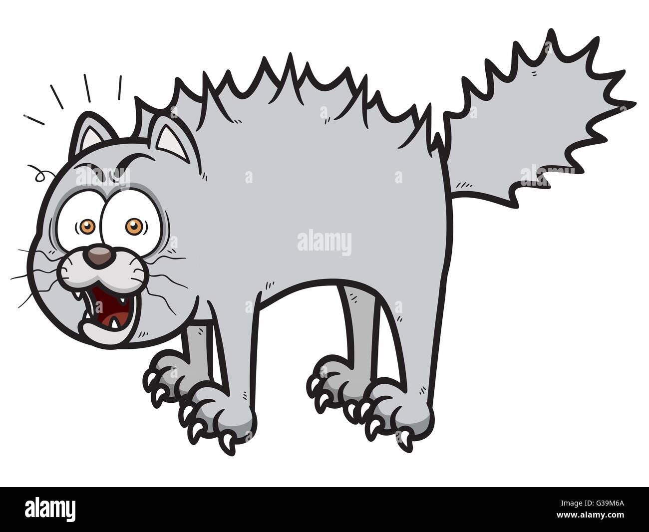 Vektor-Illustration von Cartoon-Katze Angst Stock-Vektorgrafik - Alamy