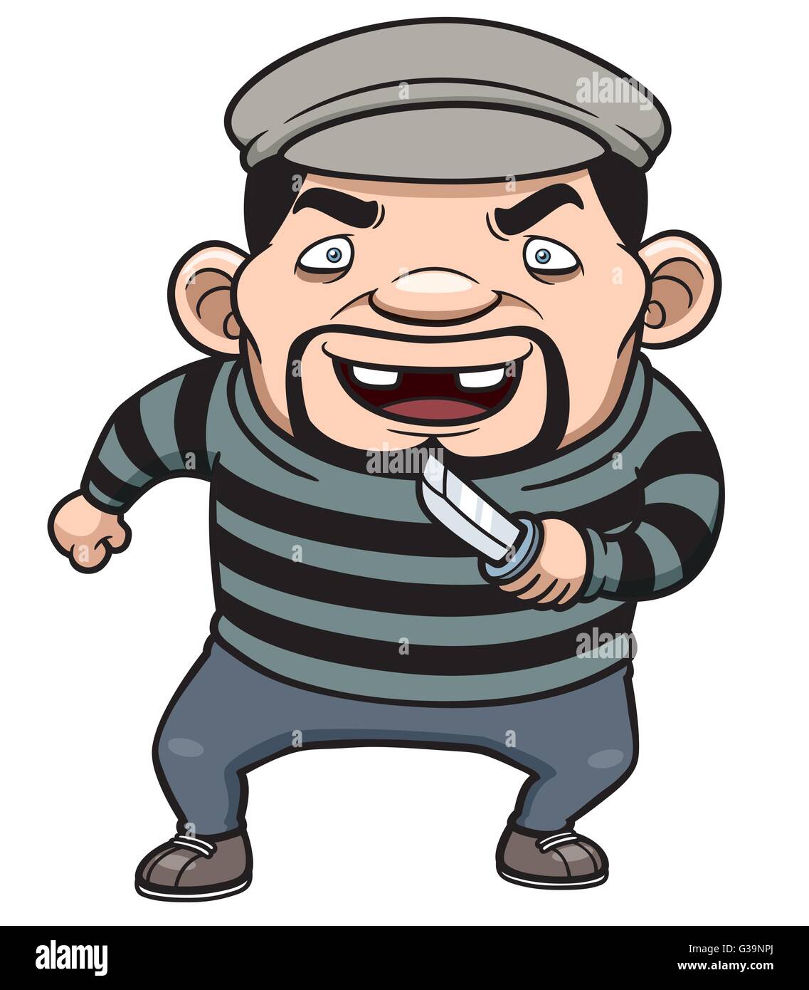 Vektor-Illustration von Cartoon-Dieb Stock-Vektorgrafik - Alamy