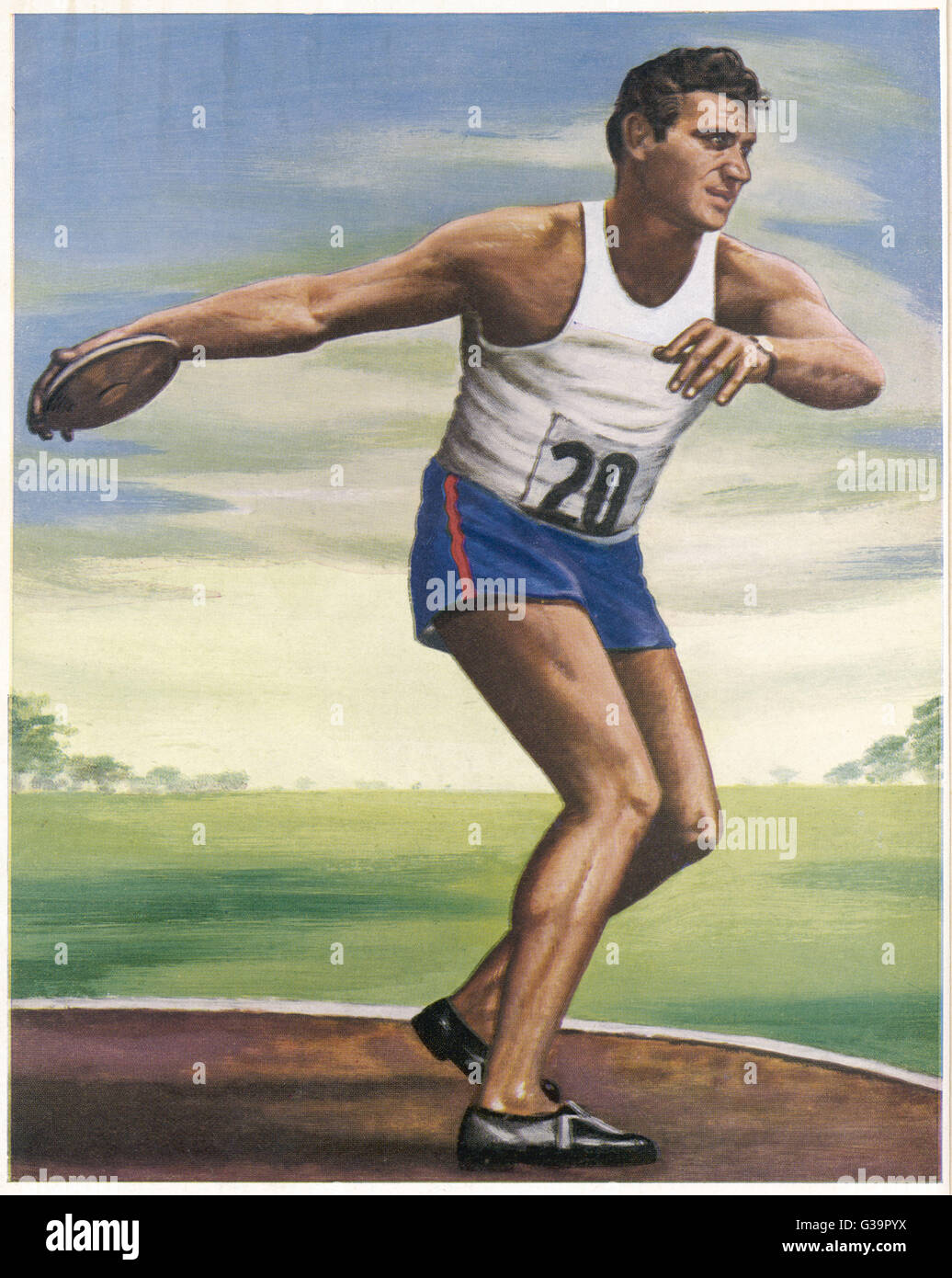 Adolfo Consolini (Italien) gewinnt die Goldmedaille im Diskuswerfen bei ...