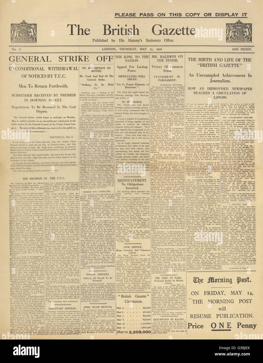 Die Überschrift verkündet das Ende der Generalstreik. Der Streik wurde ... Die Überschrift verkündet das Ende der Generalstreik. Der Streik wurde ...