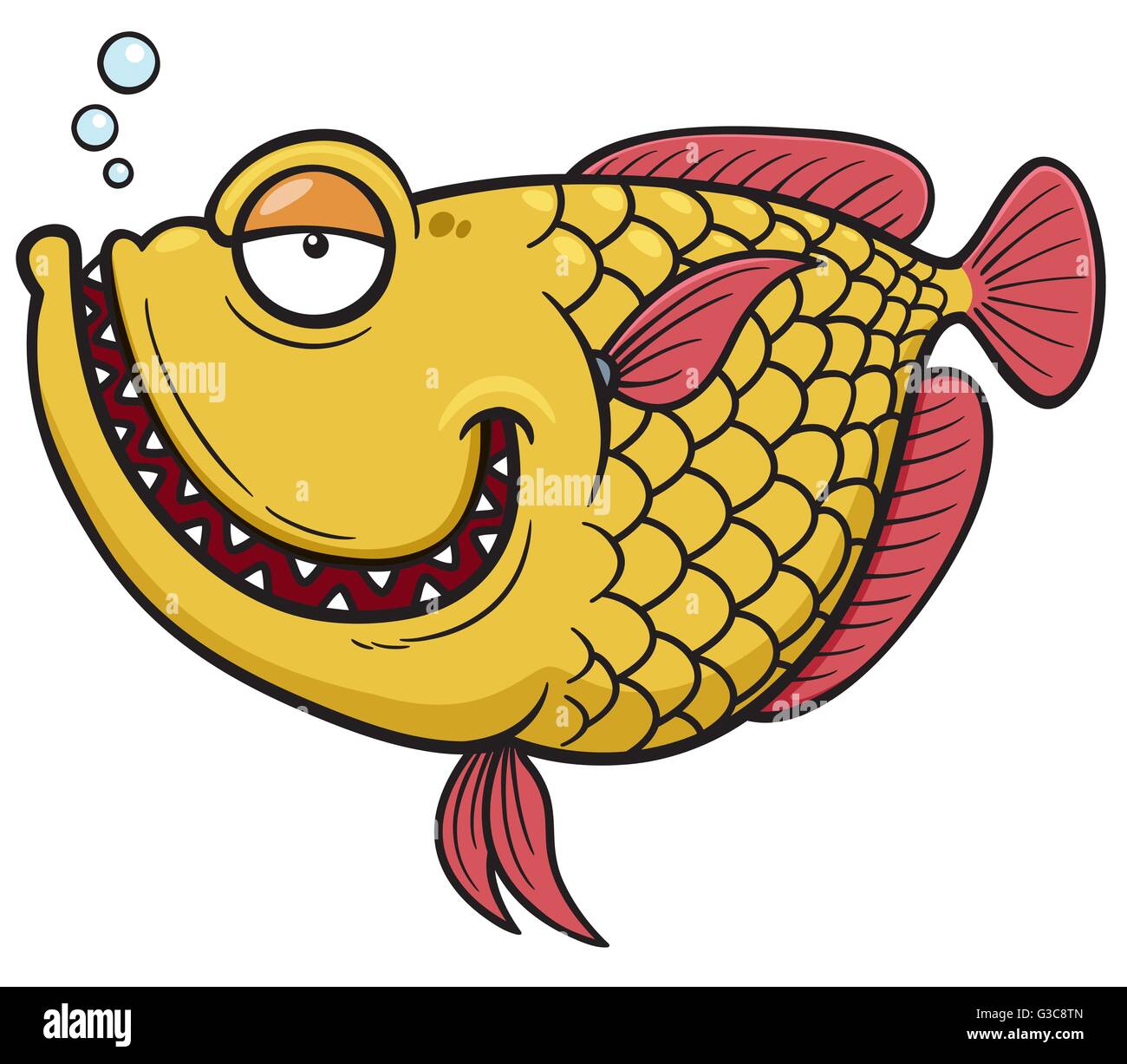 Vektor-Illustration von Fisch cartoon Stock-Vektorgrafik - Alamy