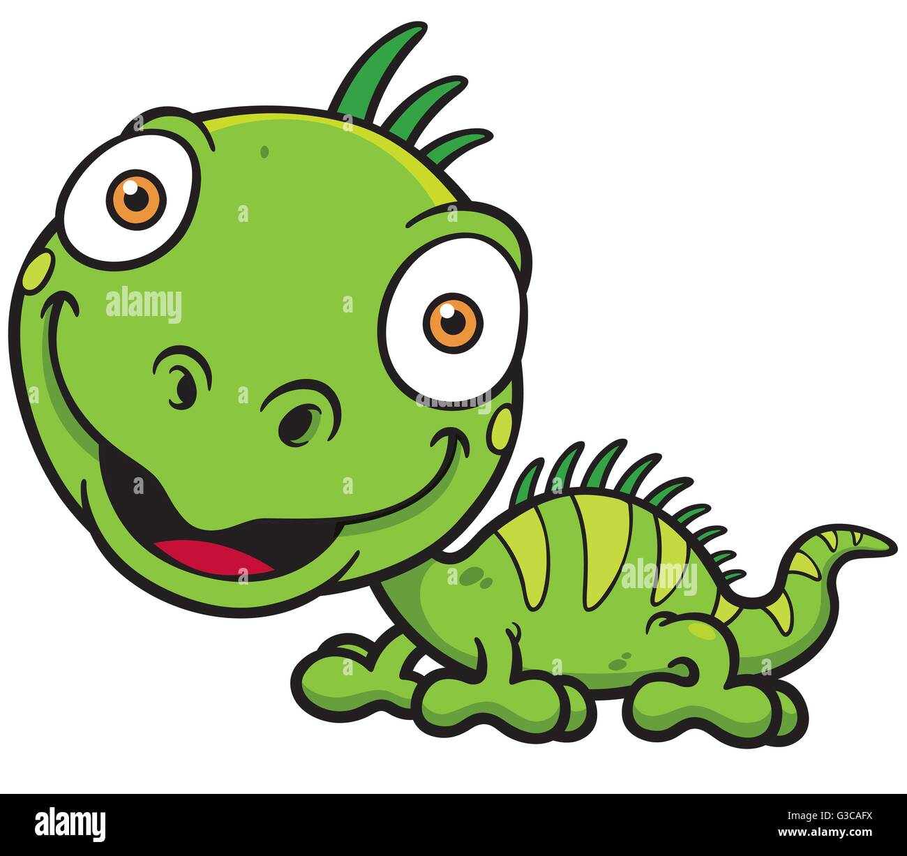 Vektor-Illustrationen von Cartoon grüner Leguan Stock-Vektorgrafik - Alamy