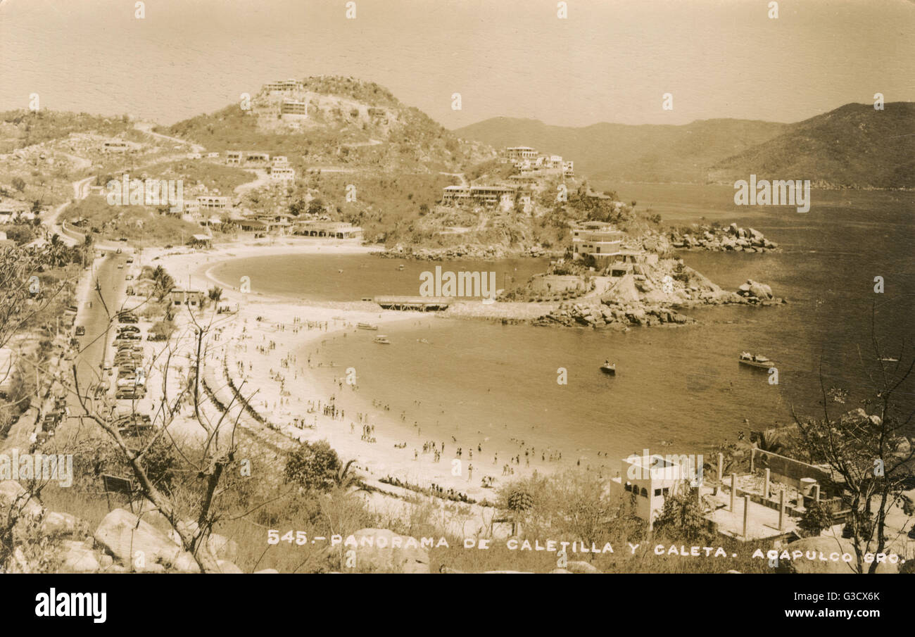 Mexico - Acapulco - Panorama der Caleta und Caletilla Strände (Playa de ...