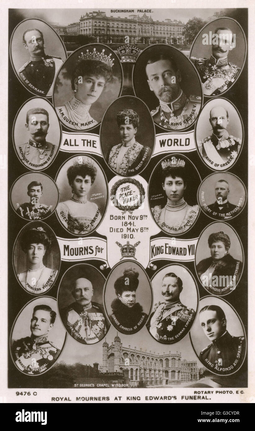 Königliche Trauergäste bei der Beerdigung von König Edward VII (wer am ...