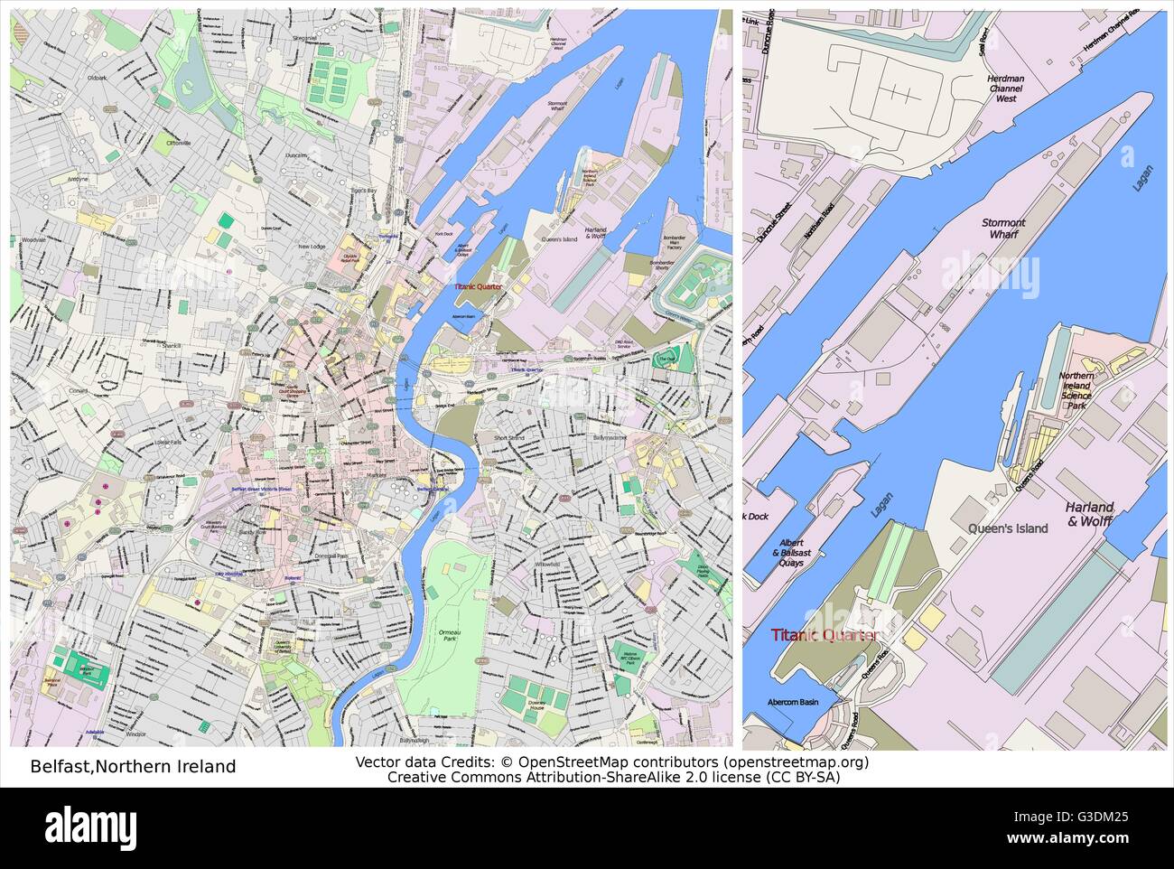 Belfast Karte Stockfotos und -bilder Kaufen - Alamy