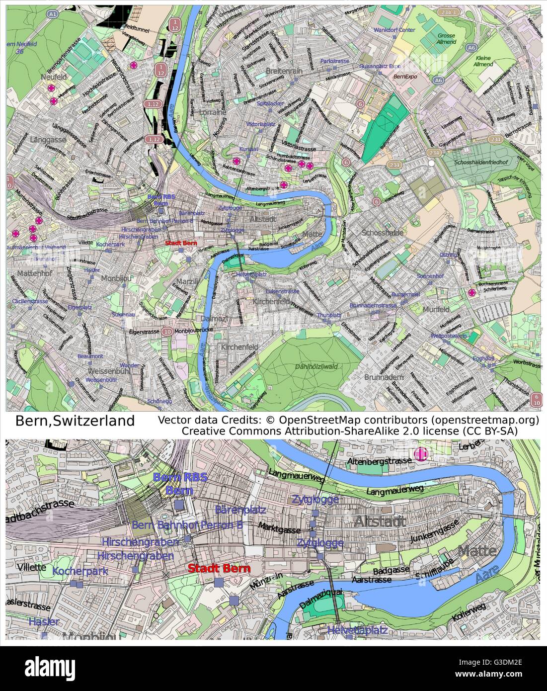 Stadtplan Von Bern Stock-Vektorgrafiken kaufen - Alamy