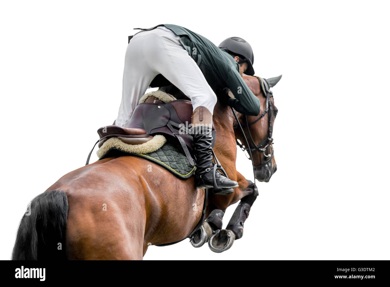 Mann und pferd springen -Fotos und -Bildmaterial in hoher Auflösung – Alamy