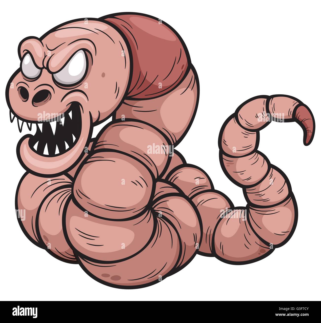 Vektor-Illustration der Wurm cartoon Stock-Vektorgrafik - Alamy