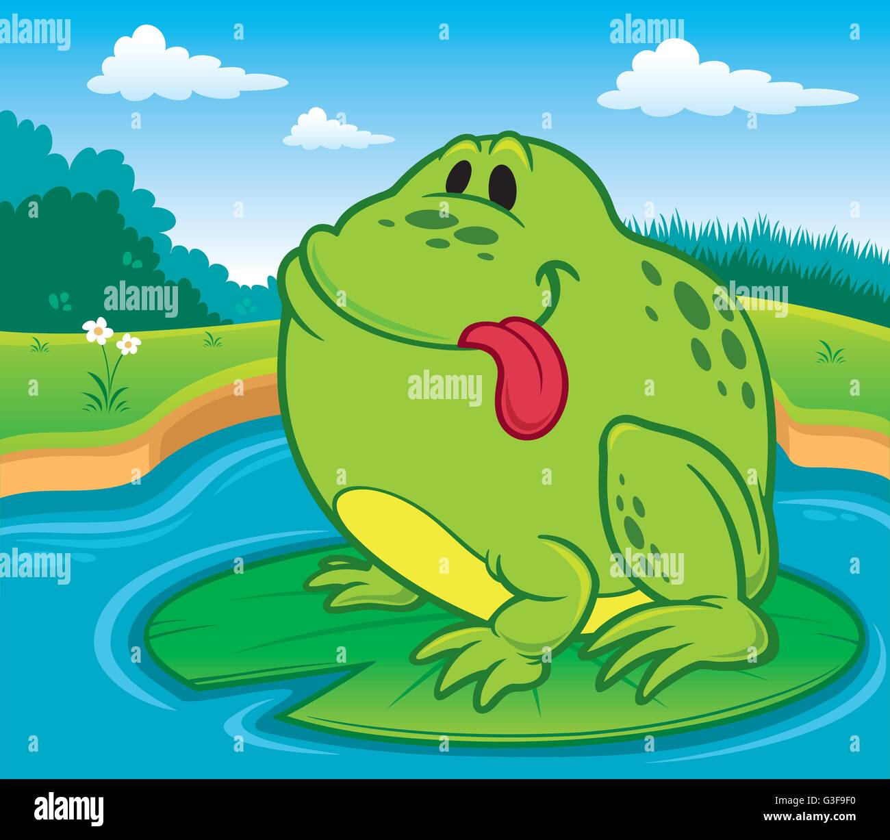Vektor-Illustration der Frosch-cartoon Stock-Vektorgrafik - Alamy
