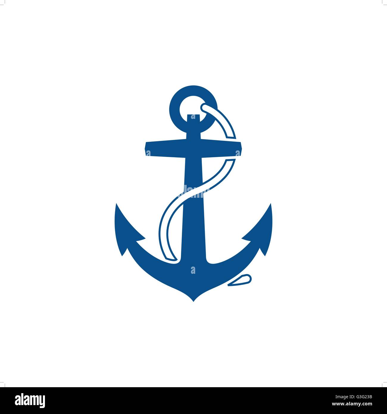 Blaue stilisierte Anker mit Seil-Symbol-Vektor-Illustration isoliert ... Blaue stilisierte Anker mit Seil-Symbol-Vektor-Illustration isoliert ...