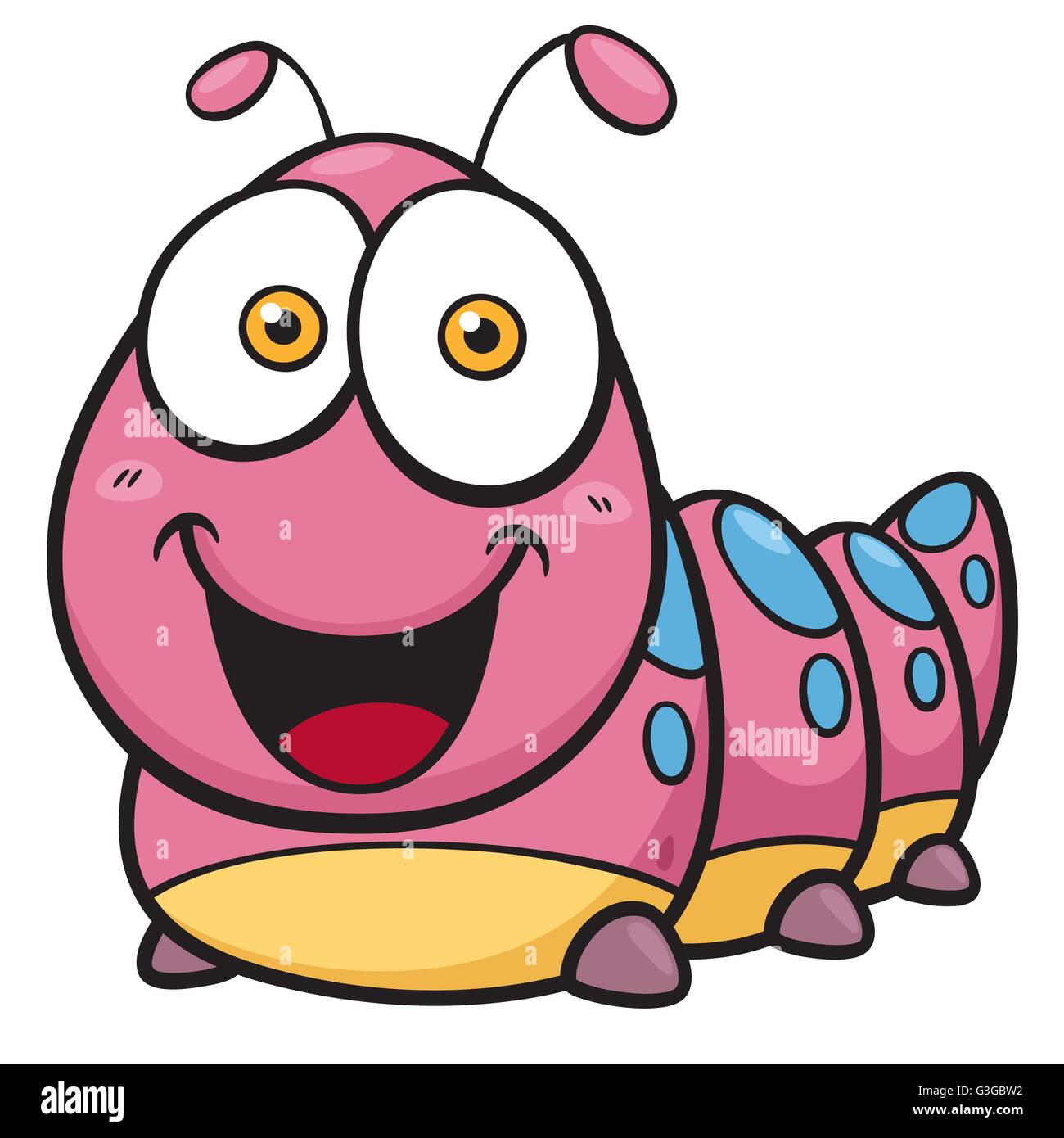 Vektor-Illustration Karikatur Wurm Stock-Vektorgrafik - Alamy