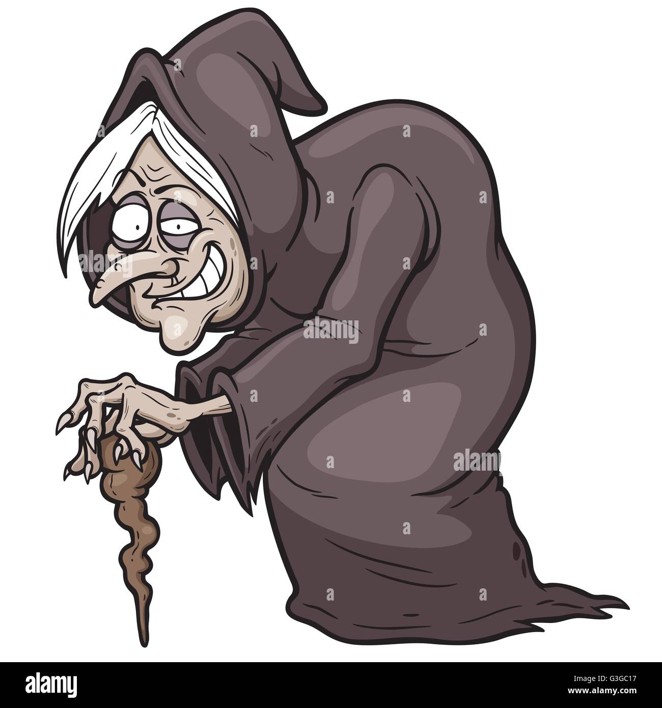 Vektor-Illustration Karikatur Hexe Stock-Vektorgrafik - Alamy