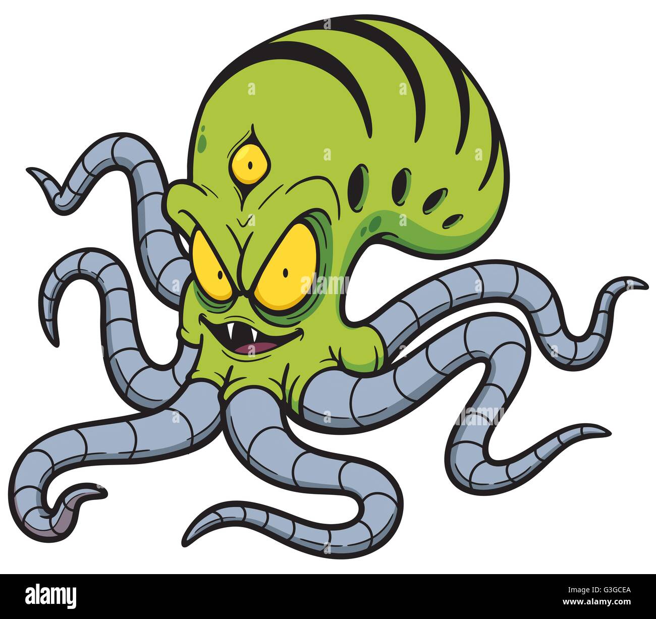 Vektor-Illustration von Alien-cartoon Stock-Vektorgrafik - Alamy