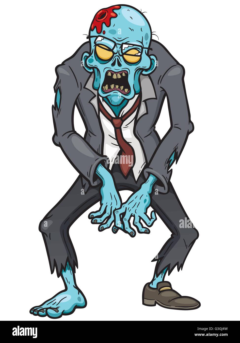 Vektor-Illustration von Cartoon-Zombie Stock-Vektorgrafik - Alamy