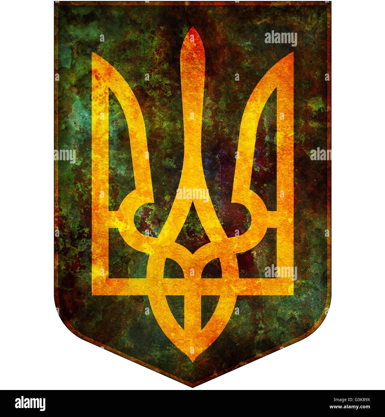 alte weiße Wappen der Ukraine isoliert Stockfotografie - Alamy