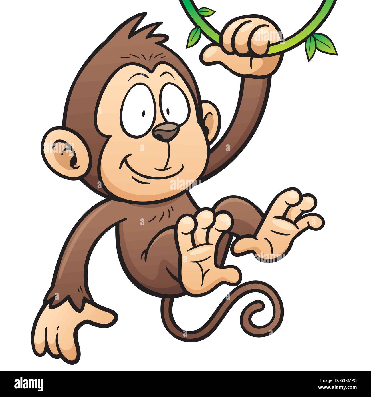 Vektor-Illustration von Cartoon-Affe Stock-Vektorgrafik - Alamy