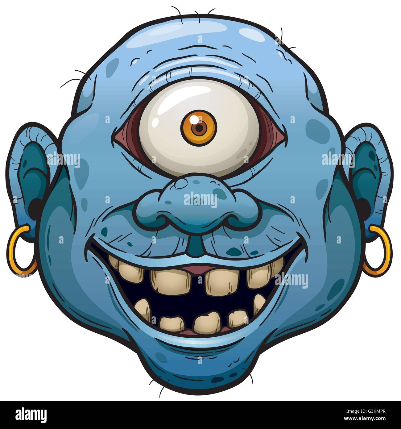 Vektor-Illustration Cartoon Monster Gesicht Stock-Vektorgrafik - Alamy
