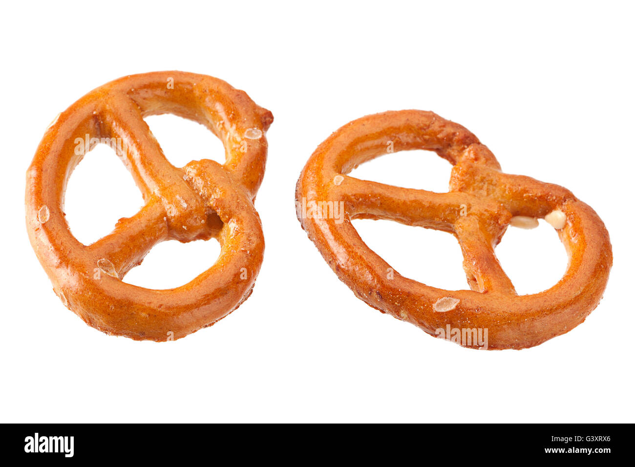 Brezel-Snack mit Sesam isoliert auf weißem Hintergrund Stockfotografie ...