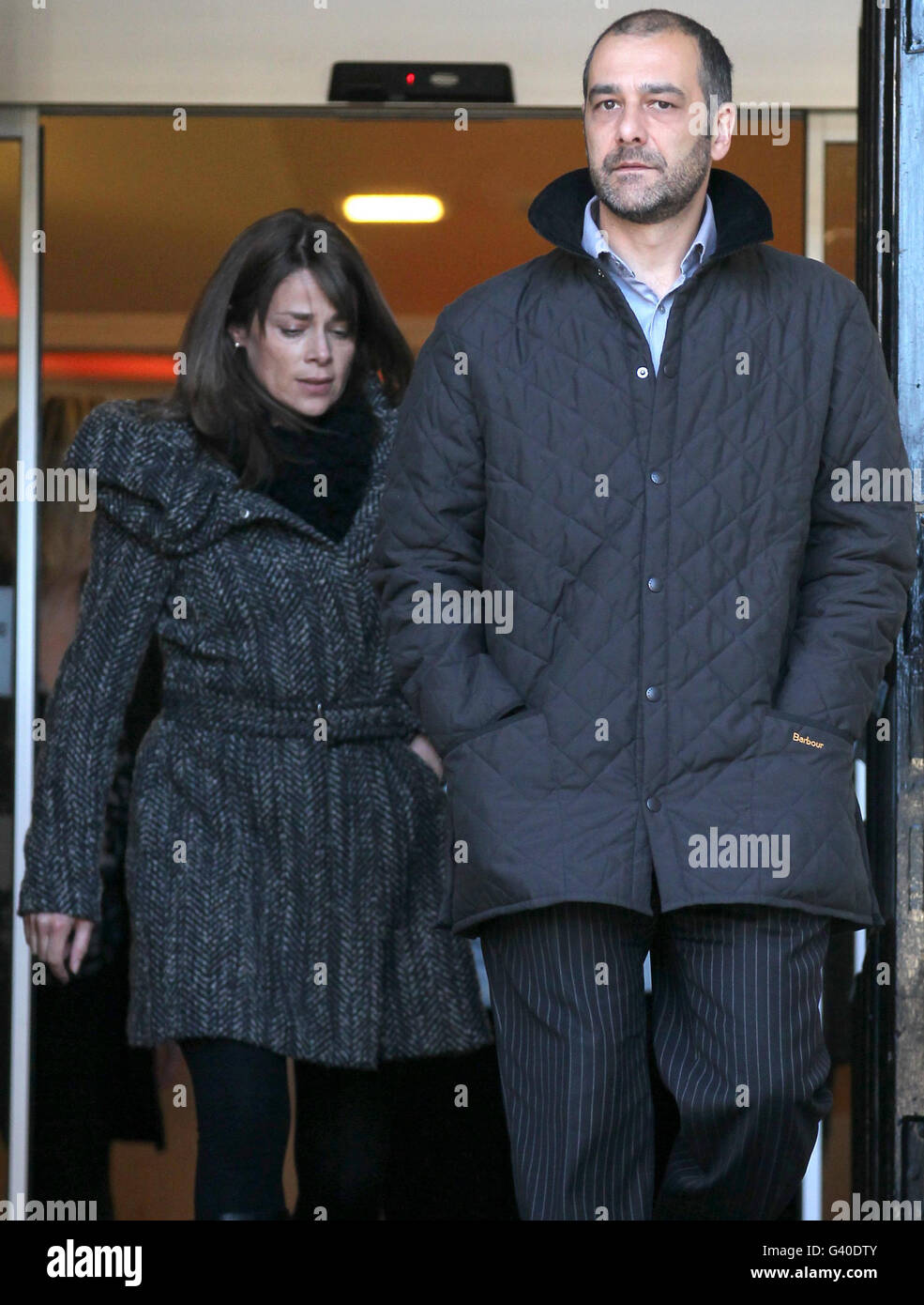 Mark und Karen Porcelli, Eltern von Ben Porcelli, verlassen das Lanark ...