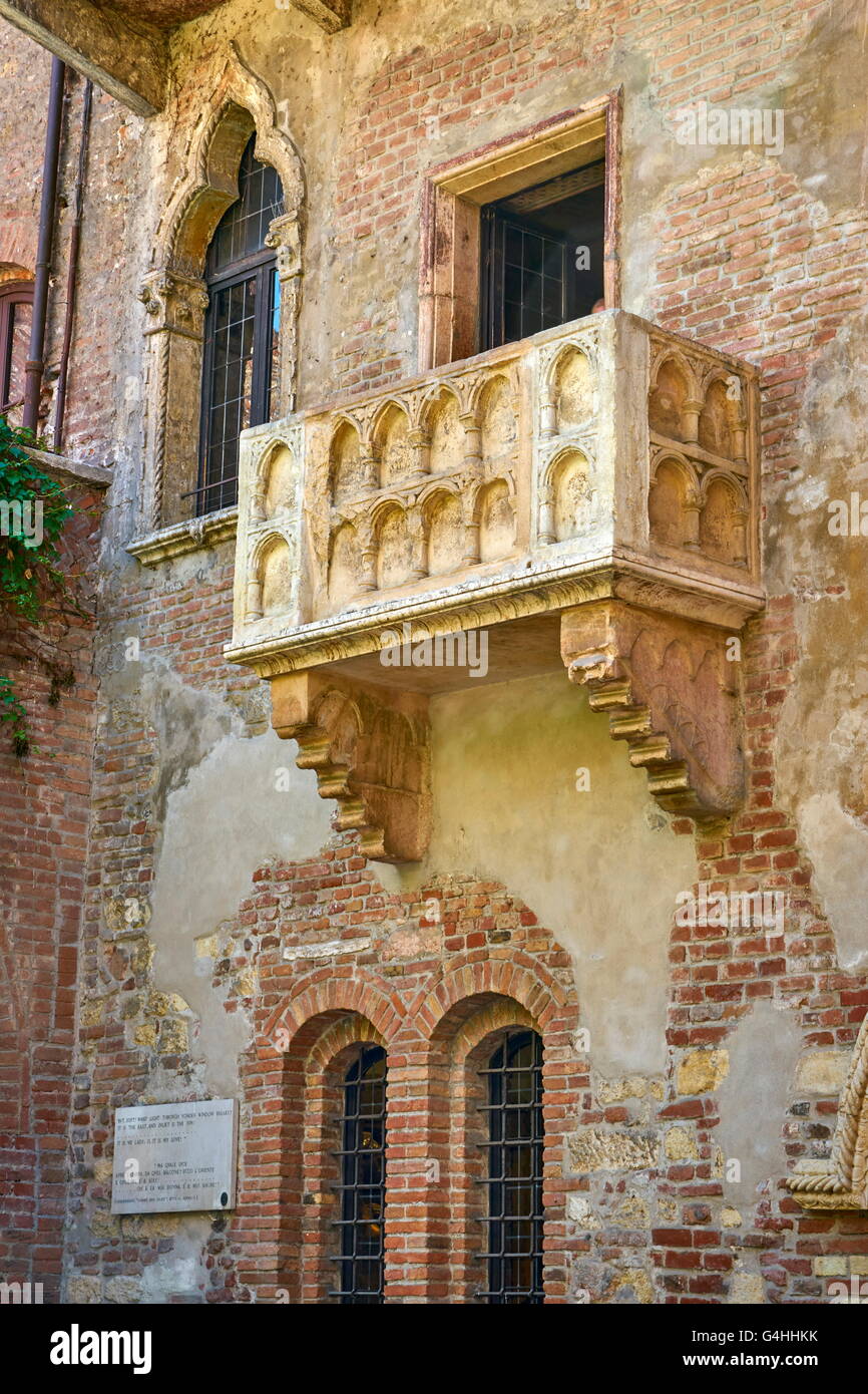 Romeo und Julia Balkon, Altstadt von Verona, Venetien, Italien ...