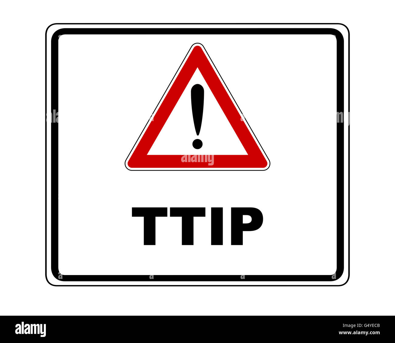 Achtung Schild mit Ausrufezeichen und zusätzliche Informationen ...