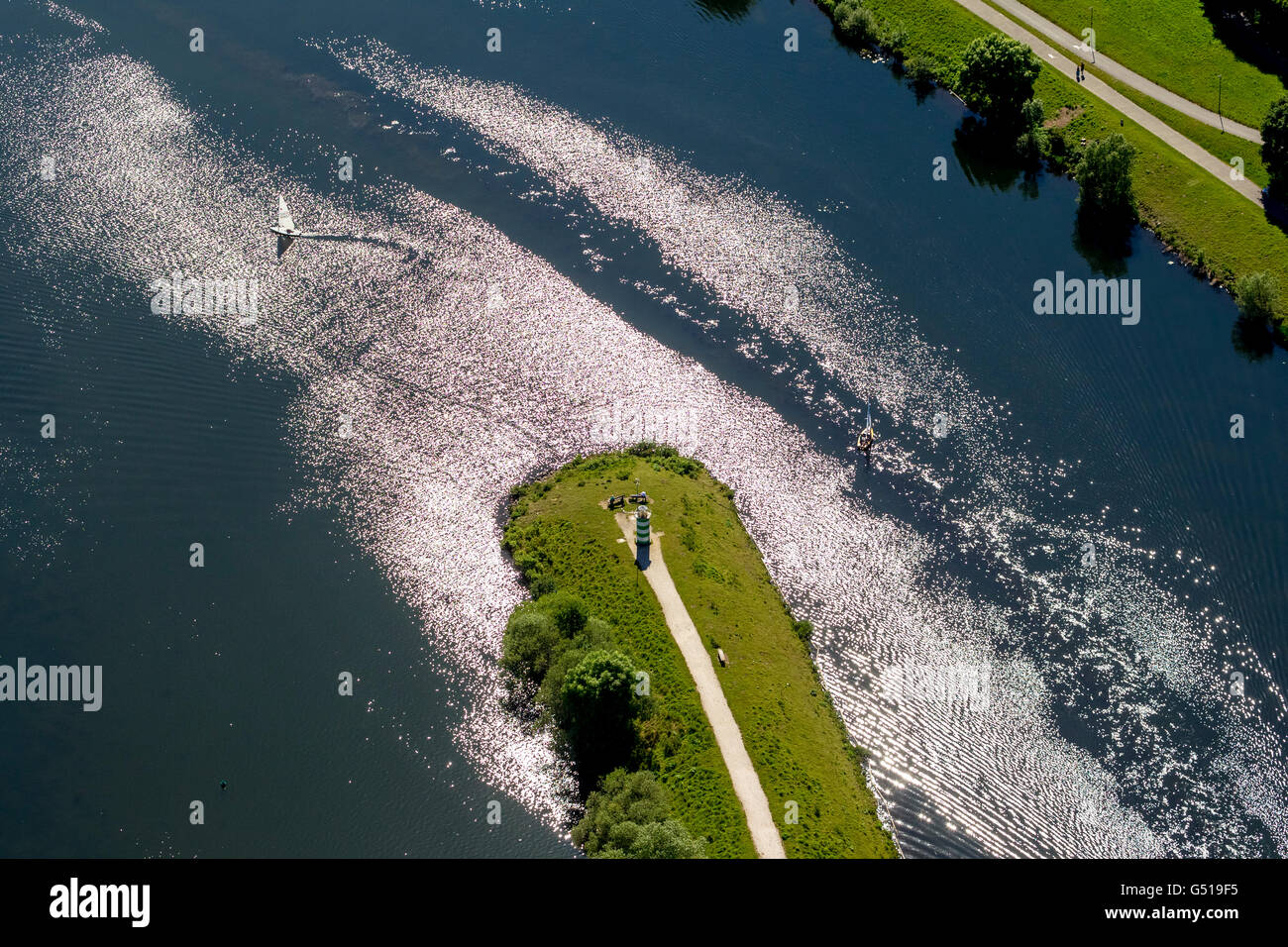 Luftbild, Naherholungsgebiet Kemnader Stausee, Stausee, Ruhrgebiet ...