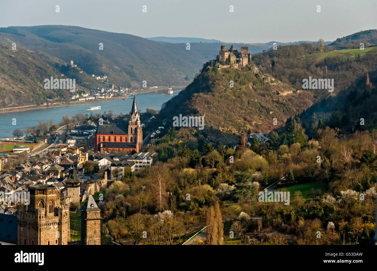 Oberwesel, Rhein Schlucht, UNESCO-Weltkulturerbe, Rheinland-Pfalz ...