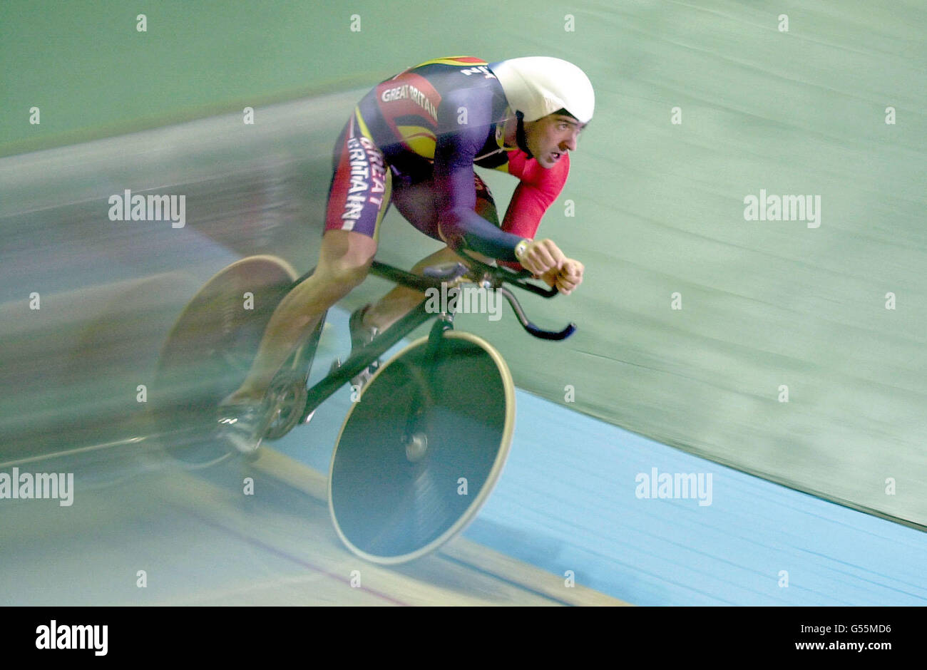 Jason Queally auf dem Weg zur Bronzemedaille im 1-km-Zeitfahren bei den ...