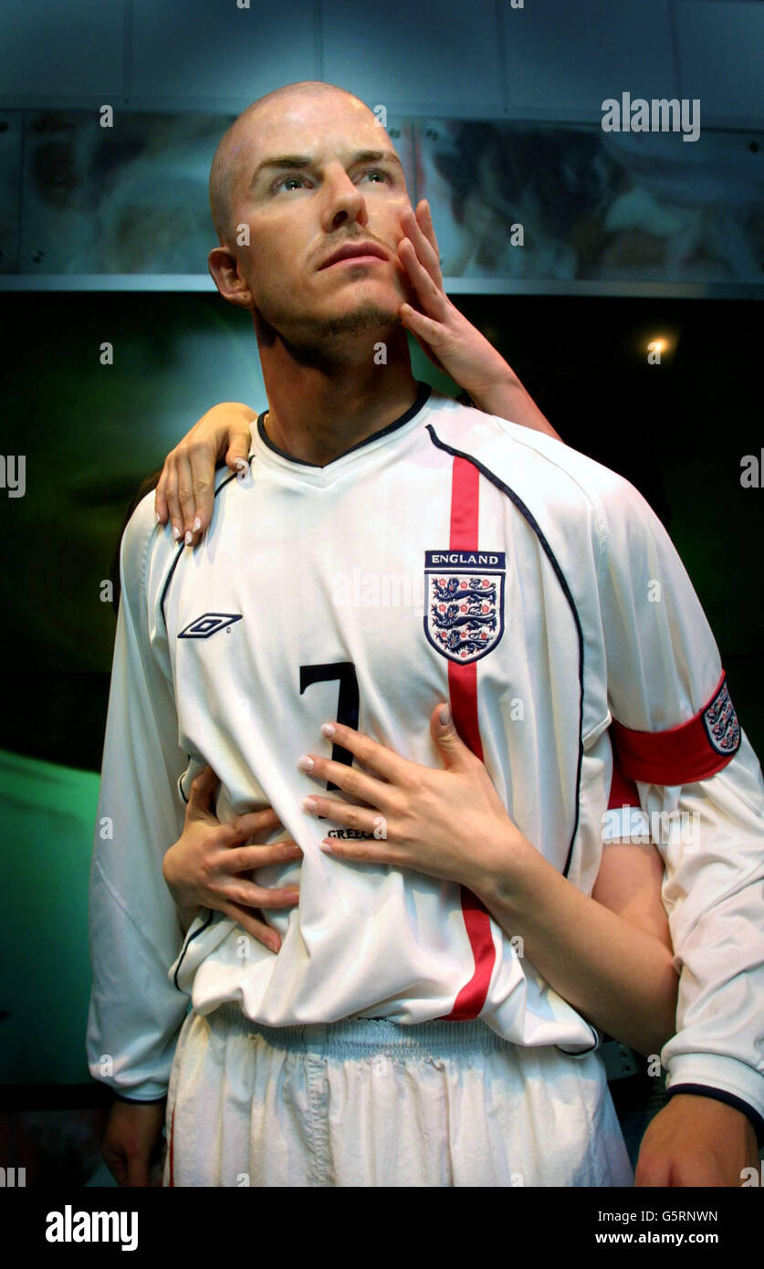 Wachsfigurenmodell manchester united england mittelfeldspieler david beckham madam tussauds ...