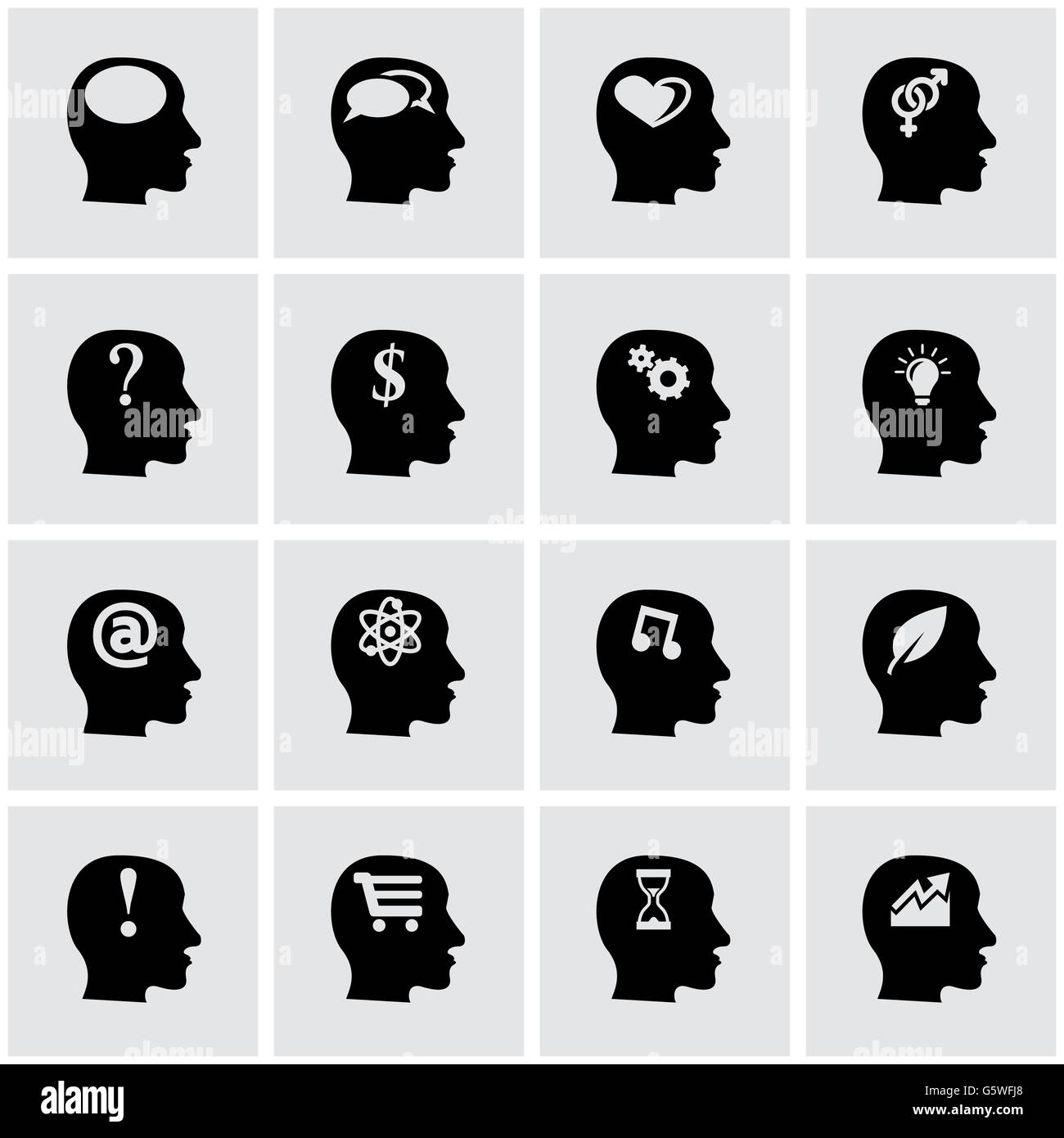 Vector black thoughts icon set -Fotos und -Bildmaterial in hoher ...