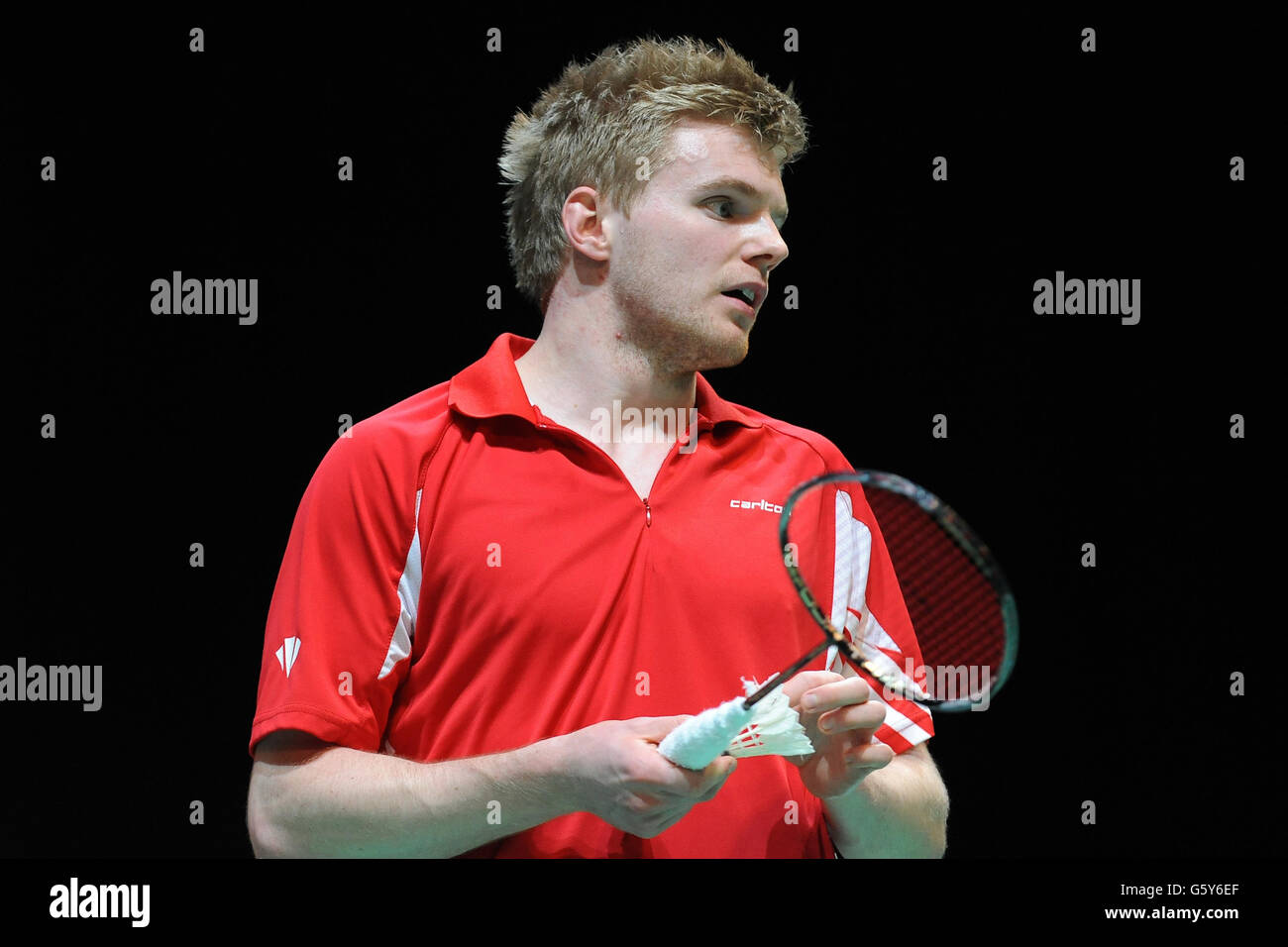 Englands Marcus Ellis am Tag einer der 2013 Yonex All England Badminton ...